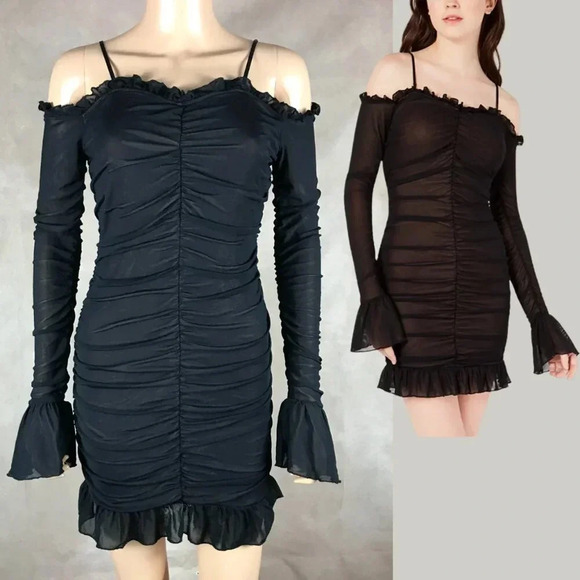 MaterialGirl | Dresses | Offtheshoulder Bodycon Whimsy Goth Mini Dress ...